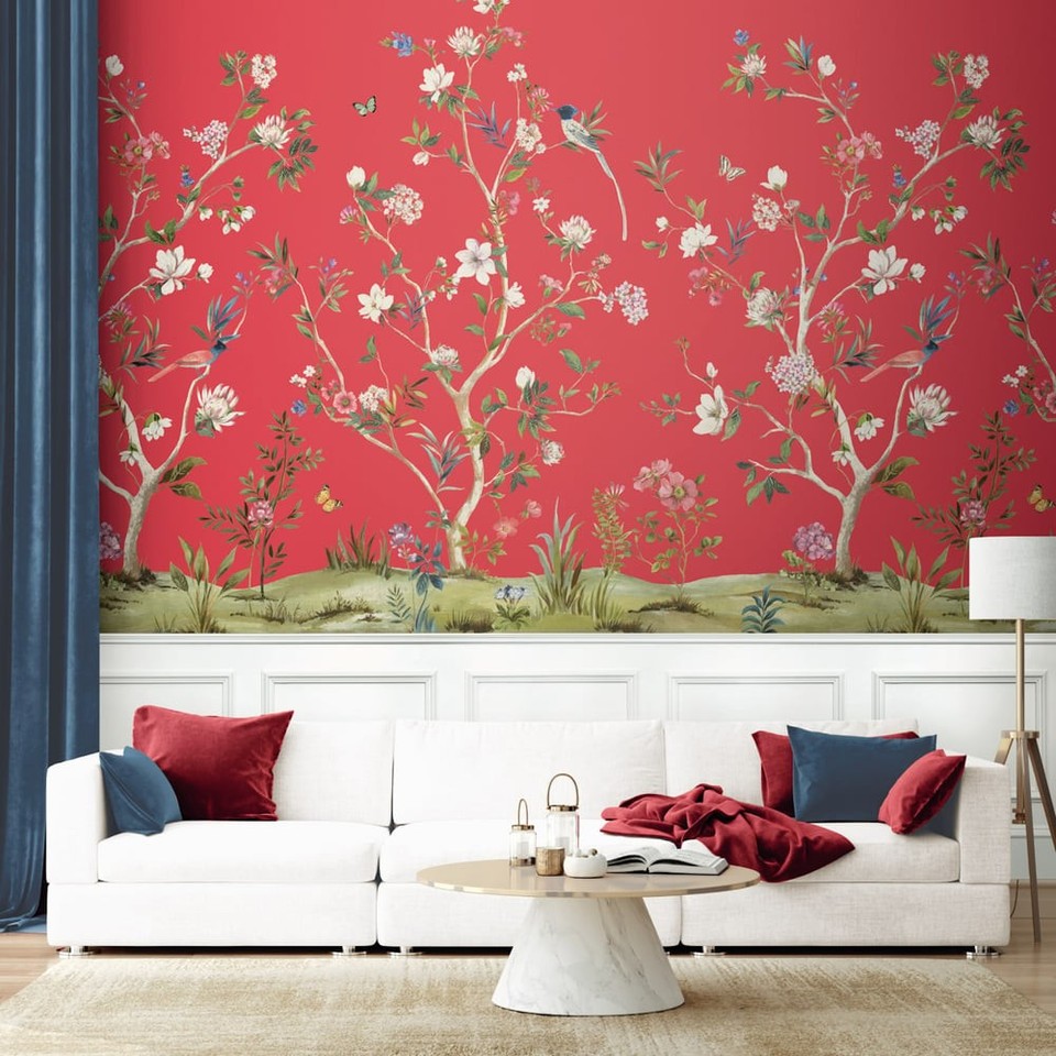 DB30501M - Daisy Bennett Floral Red Galerie Wallpaper Mural | eBay