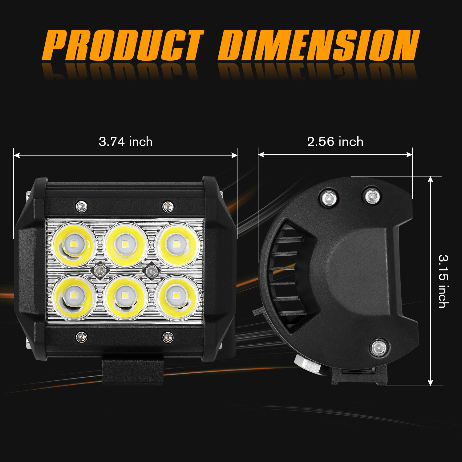 52 Inch LED Work Light Bar Straight Combo Beam Driving Roof + 4" Pods ...