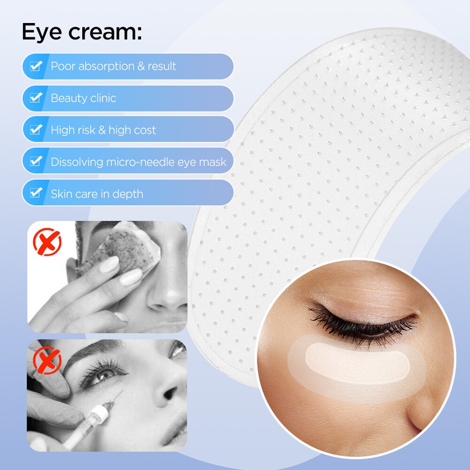 10 Pairs Hyaluronic Acid Microneedle Eye Patches Wrinkles Fine Line ...