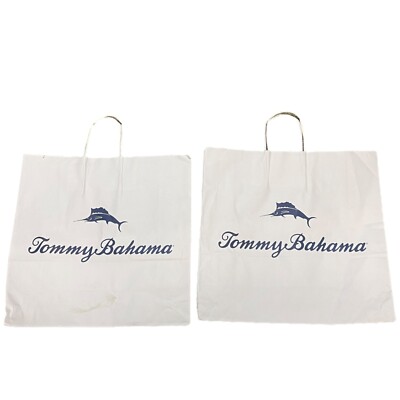 Tommy Bahama White Shopping Bags 16 X 15 Set Of 2 Empty Tote Gift ...