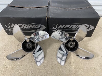 Pair of Hering 4 blade 15.25x21p 22 degree rake 19 spline 1” Shaft | eBay