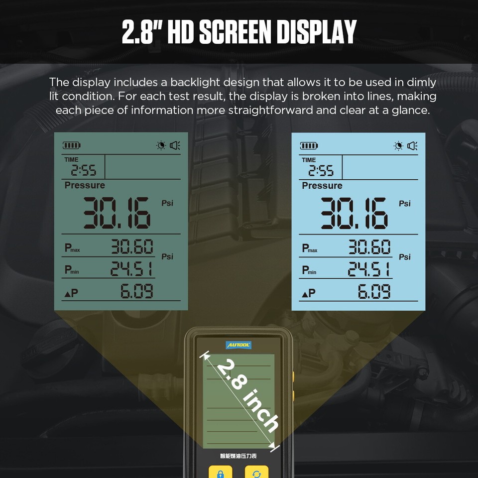 Gasoline Fuel Injection Pressure Tester Car Digital Fuel Pressure Gauge ...