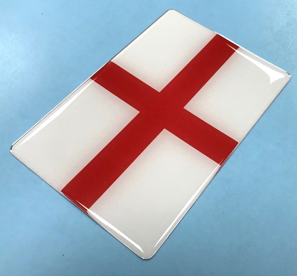 St GEORGE'S CROSS - 95mm ENGLAND FLAG Sticker/Decal - WITH HIGH GLOSS ...