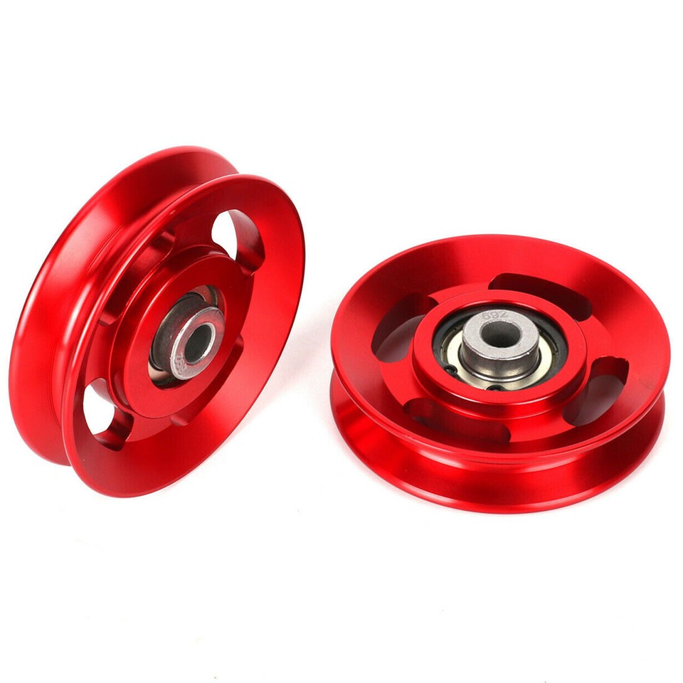 4Pc Aluminum Alloy Bearing Pulley Wheel Cable Machine Home Gym Fitness ...