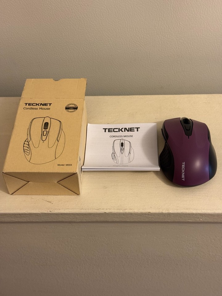 Tecknet Mouse Wireless Computer Optical purple/Black 6 Button Model ...