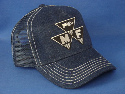 Massey Ferguson Hat - Denim Mesh - Triangle Logo - Snapback | eBay