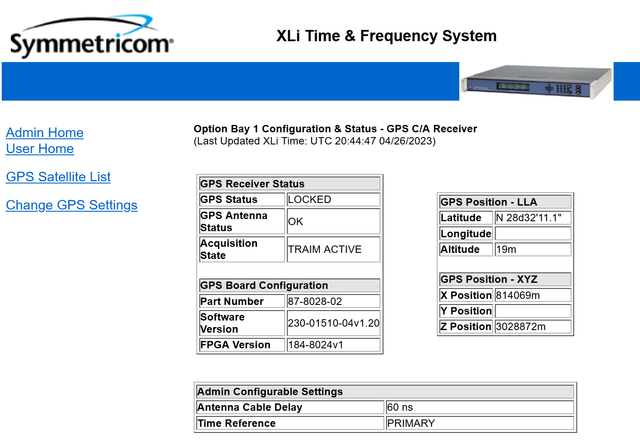 Symmetricom MICROSEMI XLI Time & Frequency System 1510-602 for sale ...