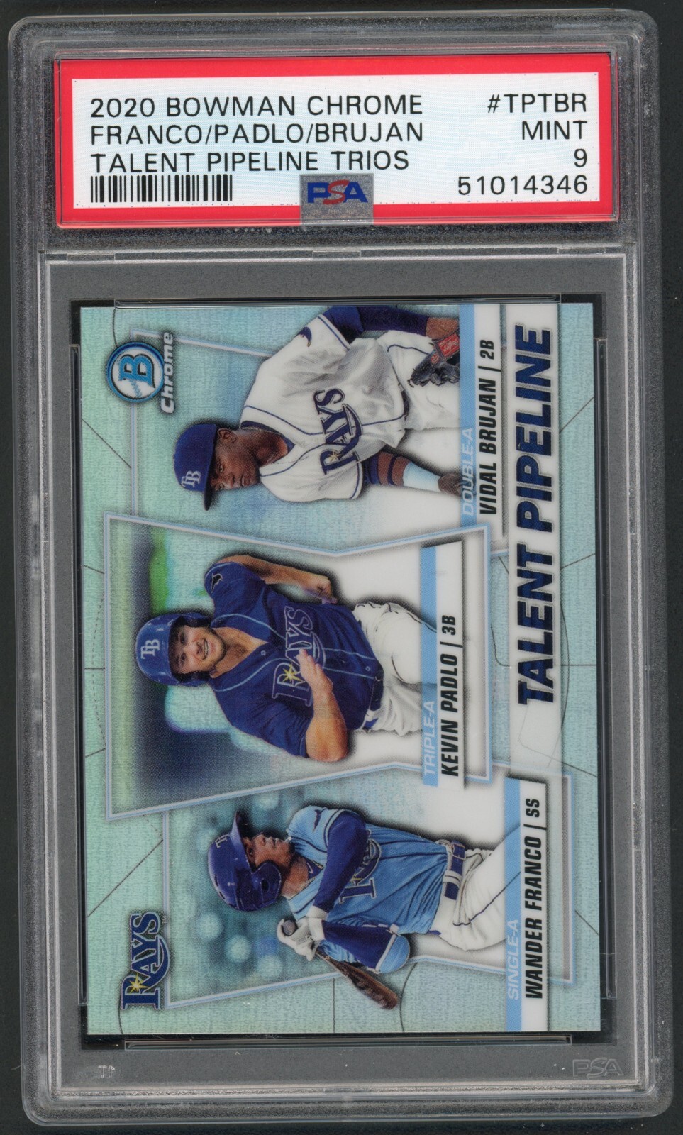 2020 Bowman Chrome Franco Padlo Brujan Rays PSA 9 MINT Talent Pipeline ...