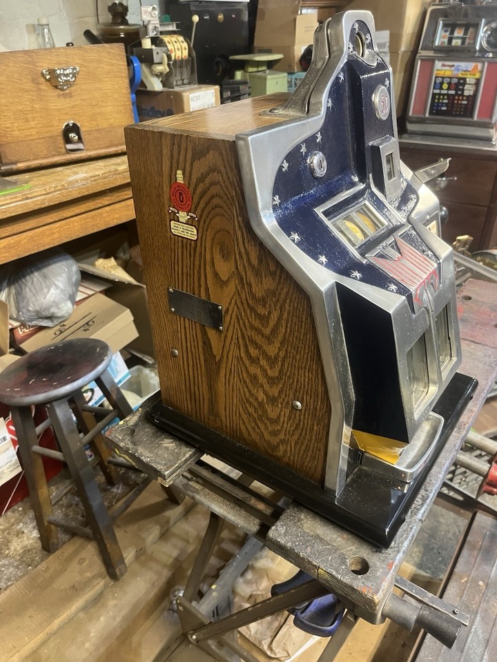 VINTAGE MILLS 5-C FIRE BIRD/21 STAR QT SLOT MACHINE RESTORED ORIGINAL ...