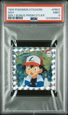 1999 Pokemon Stickers Series 1 Ash Ketchum Bonus Prism Vintage #PR07 ...