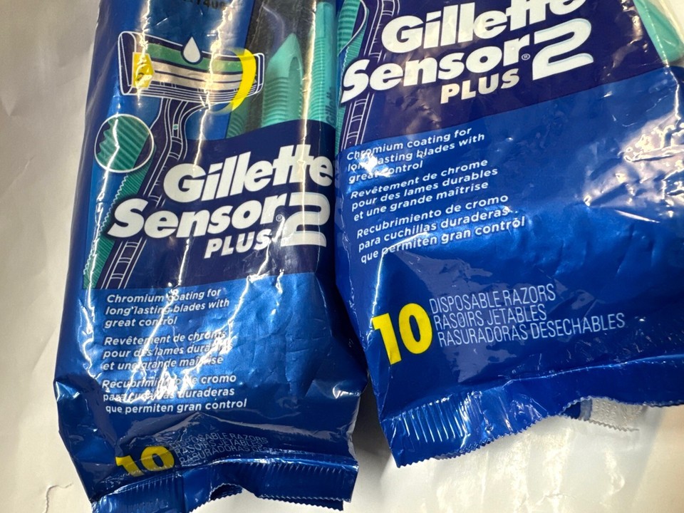 gillette sensor plus 2 disposable razors 20 total count | eBay