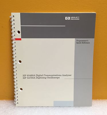 HP/Agilent 83480-90024 83480A & 54750A Programmer's Quick Reference ...