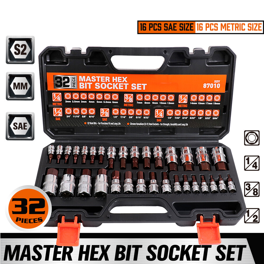 Ratcheting Screwdriver Set 25-Piece Hex Screwdriver Bit Set - Metric ...