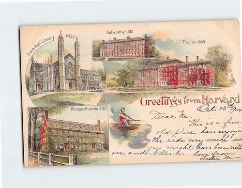 Postcard Greetings from Harvard, Cambridge, Massachusetts, USA | eBay
