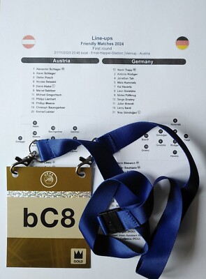 TICKET Player Pass Groß 21.11.2023 Österreich Austria - Deutschland ...