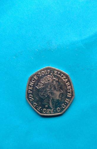 50 pence coin, 2019, Elizabeth II D-G-REG-F--D, Very rare Paddington ...
