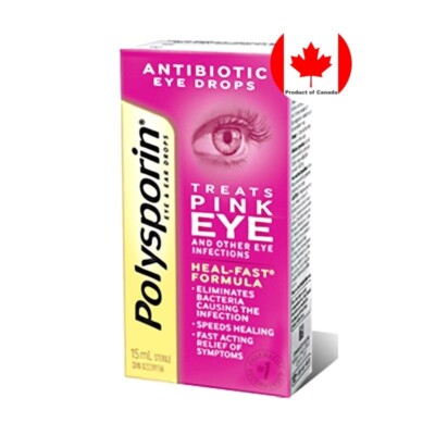 Polysporin Antibiotic Pink Eye Drops Relief Treatment Heal-Fast Formula ...