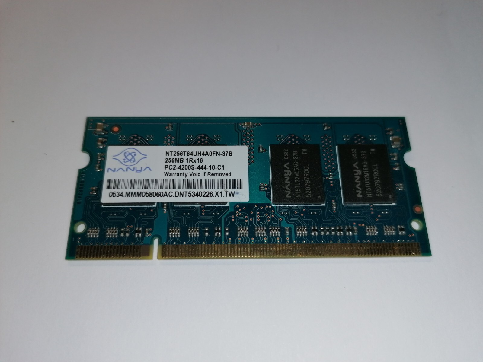 NANYA 256MB 1Rx16 PC2-4200S 444 SO-DIMM LAPTOP RAM Memory Module | eBay