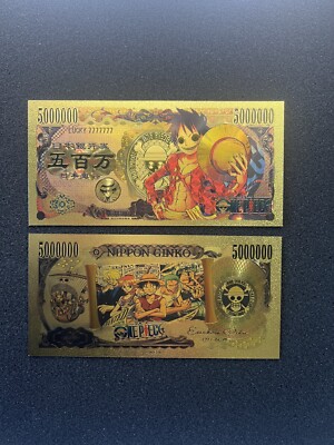 Monkey D Luffy - 24k Gold Foil Banknote - One Piece Anime | eBay