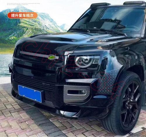 Front Bumper Lip Spoiler&Fog Lamp eyebrow Cover For Land Rover Defender ...