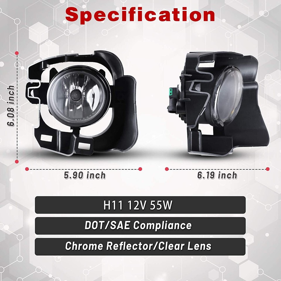 Fog Lights for 2014 2015 2016 Nissan Versa Note Bumper Lamps Wiring ...