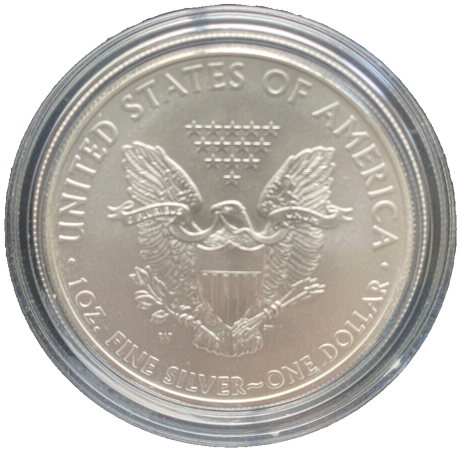 2008 W American Silver Eagle Dollar Burnished ASE Coin with Box and COA ...