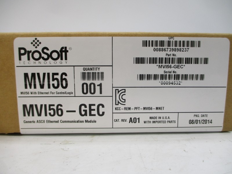 PROSOFT TECHNOLOGY MVI56-GEC REV. A01 NSFS | eBay