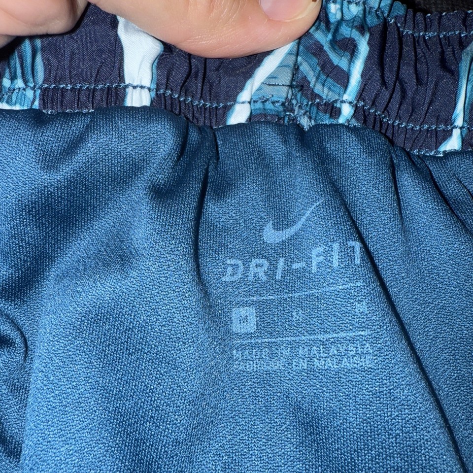 Nike Women’s Aqua/Navy/Teal Patterned Athletic Shorts Sz Medium | eBay