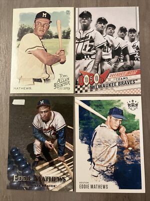 Eddie Mathews 4 Card Lot. Assorted Legacy & Insert Cards. Milwaukee ...
