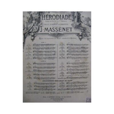 Massenet Jules Herodias Air Singer Orchestra 19th | eBay