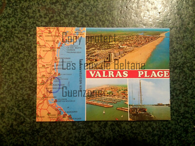 VALRAS PLAGE carte geographique MULTIVUES 34 carte postale postcard | eBay