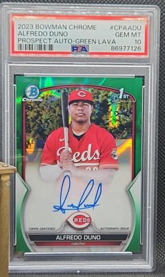 2023 Bowman Chrome 1st Alfredo Duno /99 Auto Green Lava Reds #CPA-ADU ...