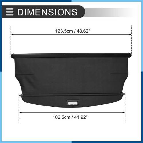 Retractable Cargo Cover for Kia Seltos 2020-2024 Black Carbon Fiber New ...
