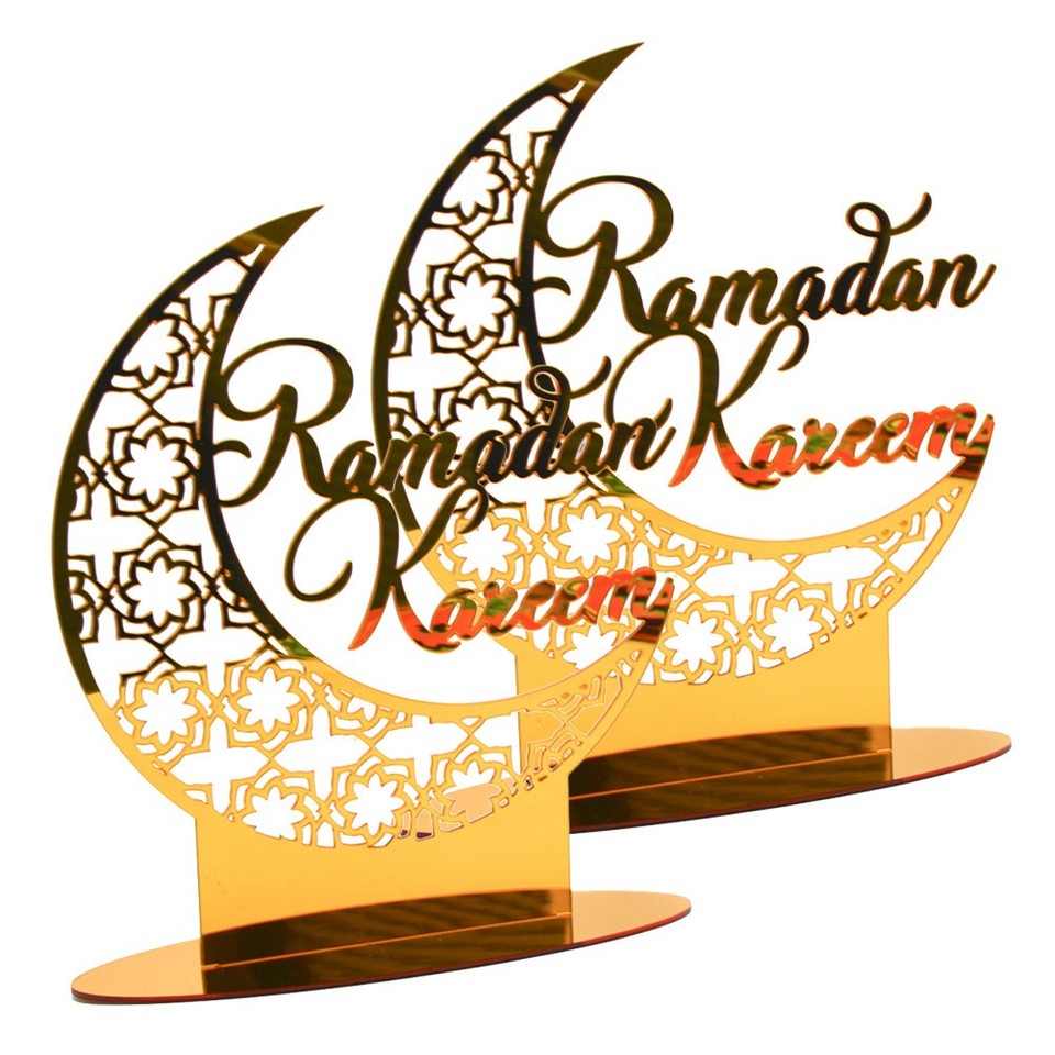 2pcs Eid Mubarak Desktop Ornament Eid Mubarak Decor Ramadan Mubarak ...
