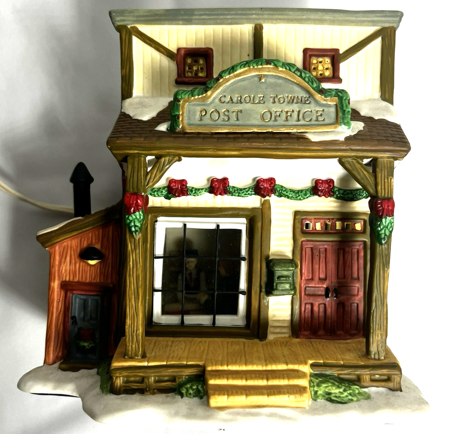 Carole Towne Vintage 2002 Christmas Village Post Office Lighted Holiday ...