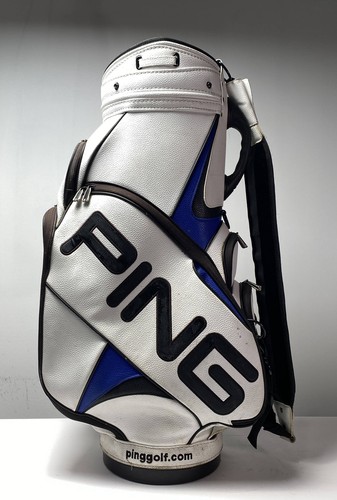 Ping Staff XL Bag White Blue Black 6-Way Divide Single Strap Golf Bag 9 ...