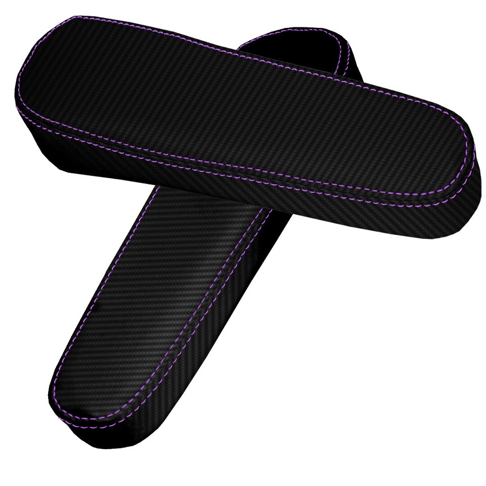 Seat Armrest PVC Carbon Fiber Cover for Hummer H2 03-06 Purple Stitch ...