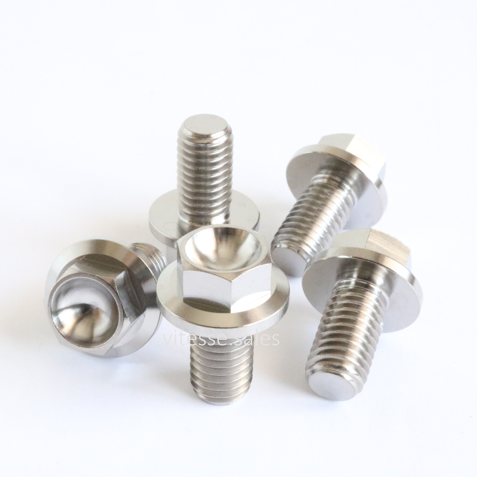 M10 x 1.5mm Bolts 18mm Titanium Flange Head 20mm Wide Flange 13mm Hex ...