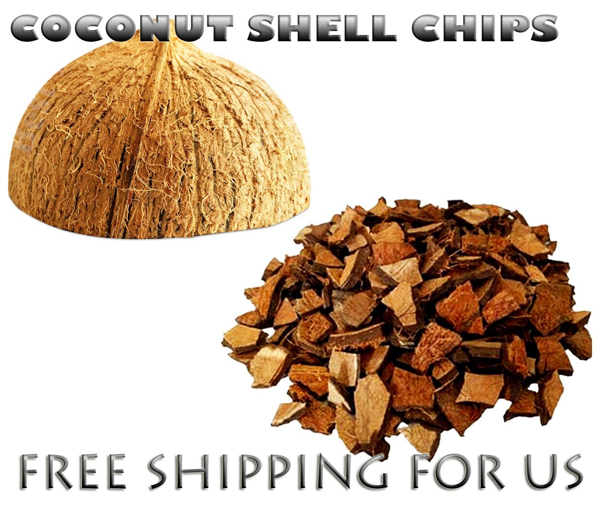 COCONUT SHELL CHIPS ECO FRIENDLY 100% NATURAL PURE PRODUCT CEYLON 500g ...