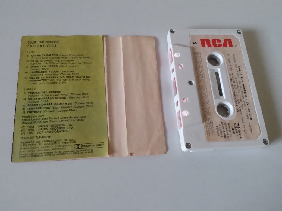 Culture Club Colour By Numbers Cassette Tape Argentina VG+ Condition ...