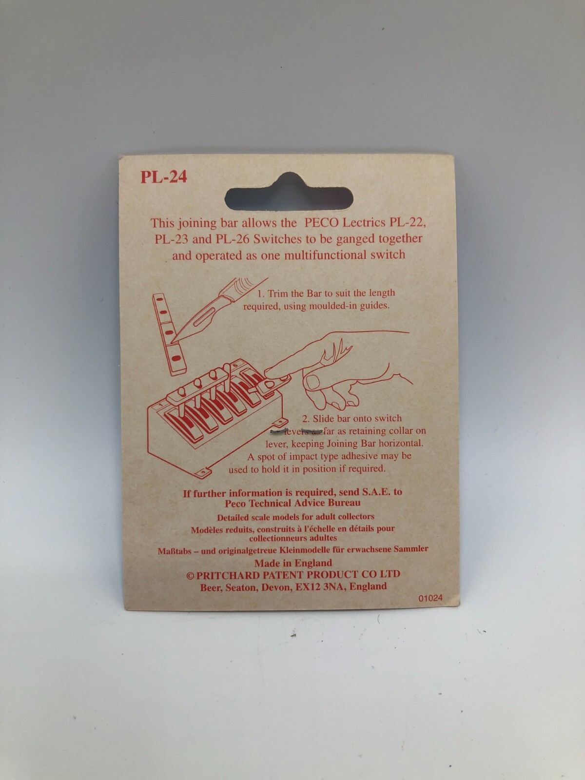 P&P £1.50 any Qty Peco PL-24 Joining Bar for Multiple Switch fit PL22 ...