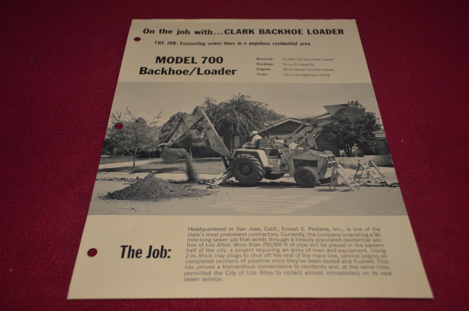 Clark Model 700 Backhoe Loader Dealer's Brochure DCPA6 ver4 | eBay