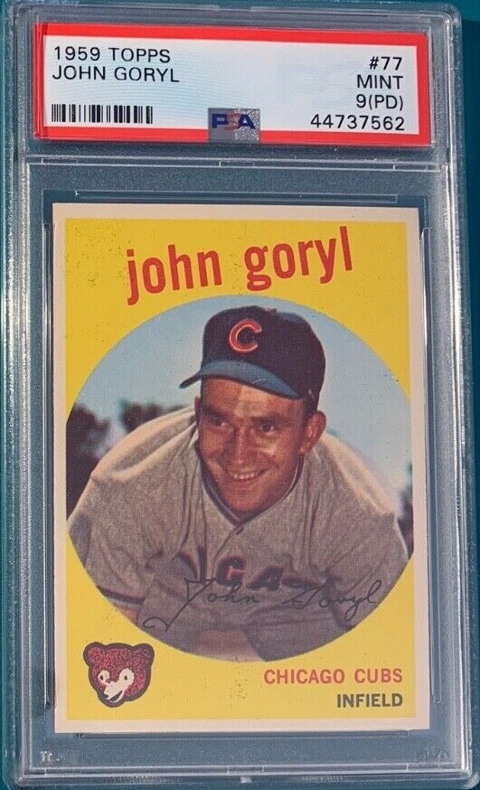 1959 Topps Baseball #77 John Goryl PSA 9 (PD) Perfectly Centered | eBay