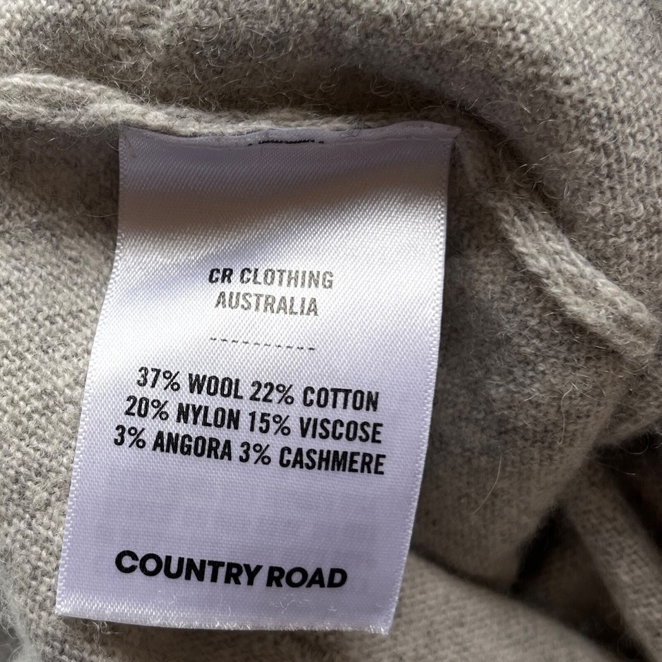 Country Road Jumper Size XS (Fit S ) Grey Bobble Wool Angora Cashmere ...