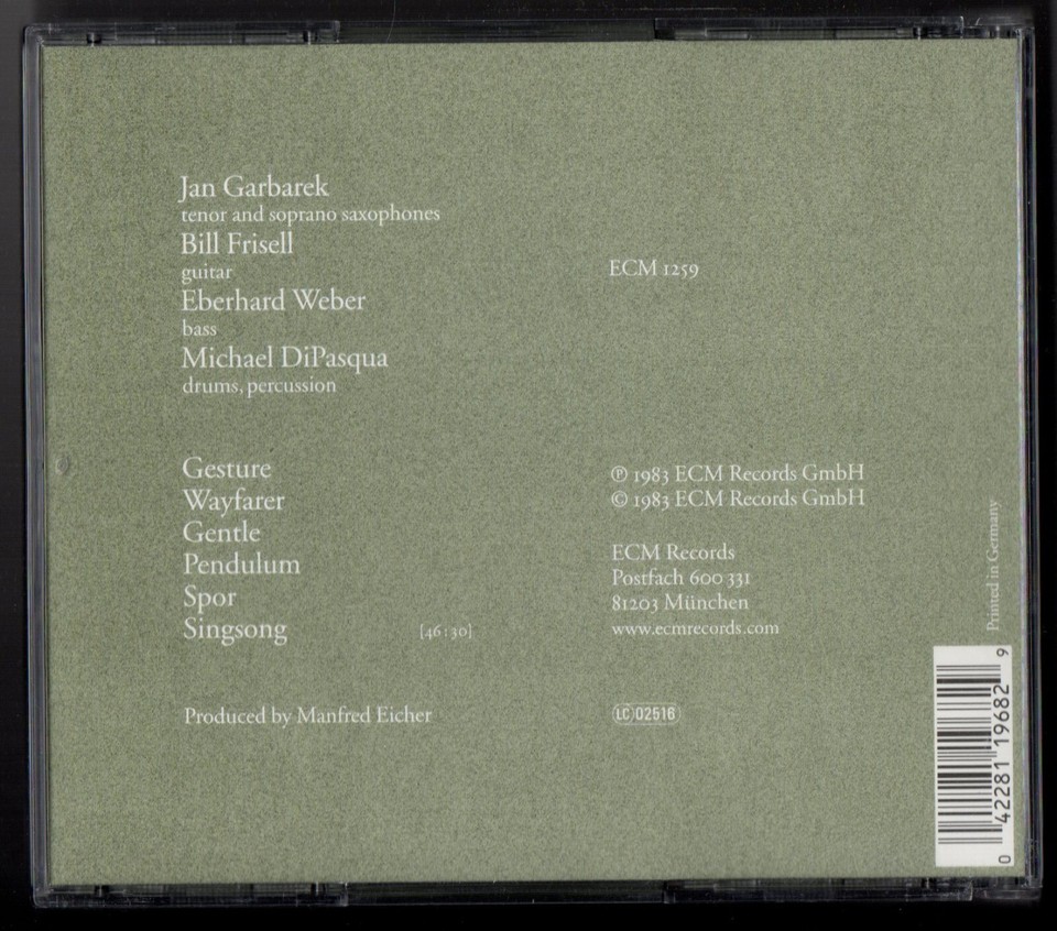 JAN GARBAREK GROUP - WAYFARER (1983) REISSUE ECM CD MADE IN GERMANY | eBay