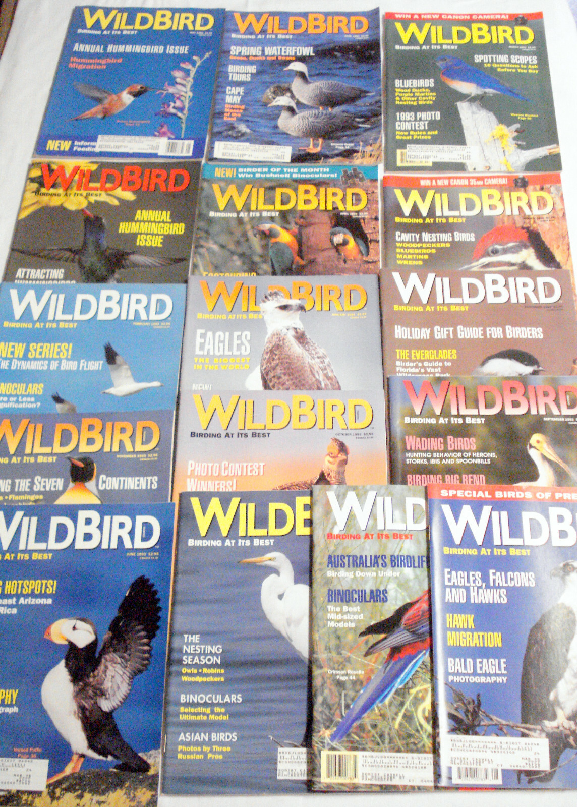 16 Wild Bird 1993-1994 Magazines Hummingbirds, Macaws, Eagles, Puffins ...