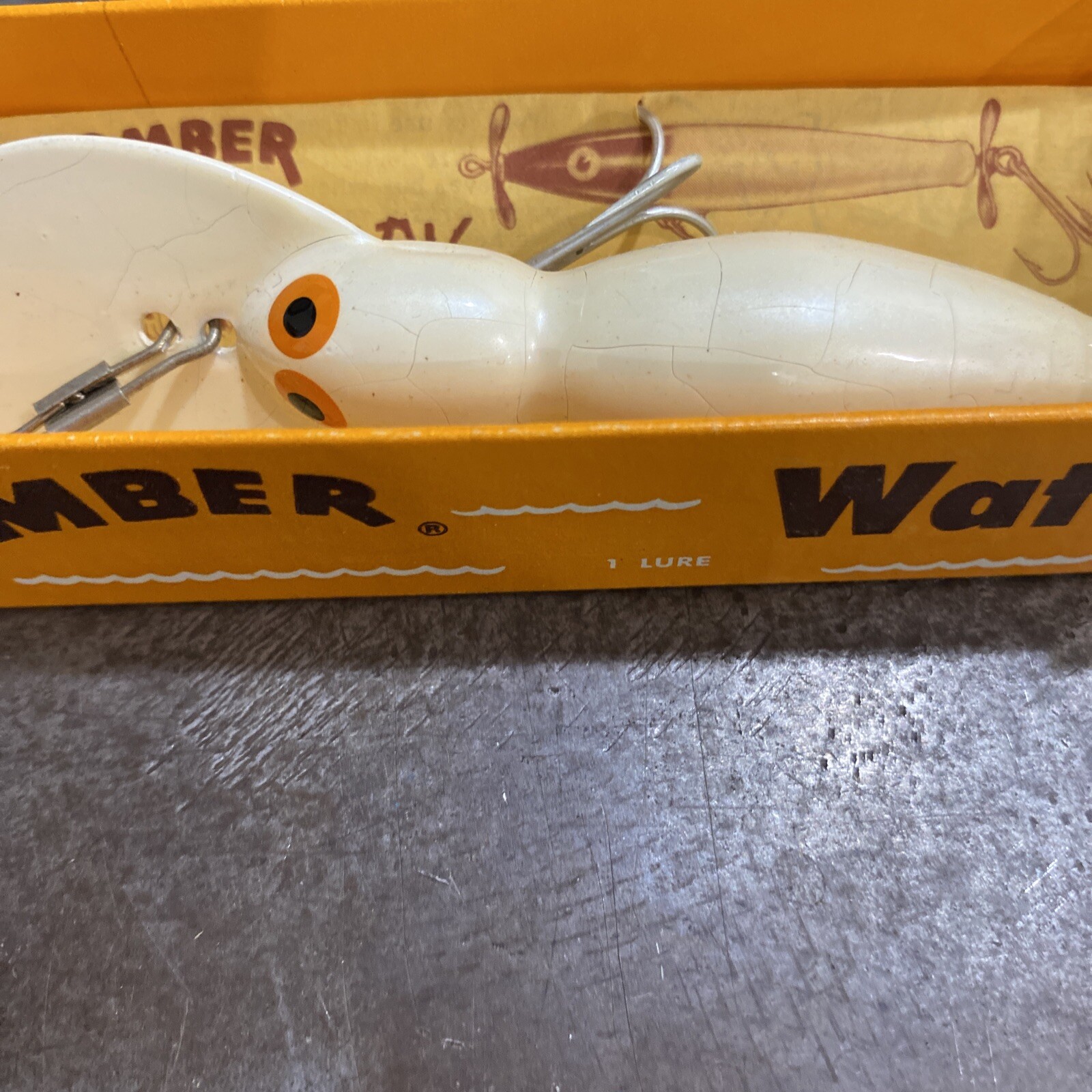 Bomber Water Dog 1701 Vintage Wood Fishing Lure In Box With Paper Ad ...