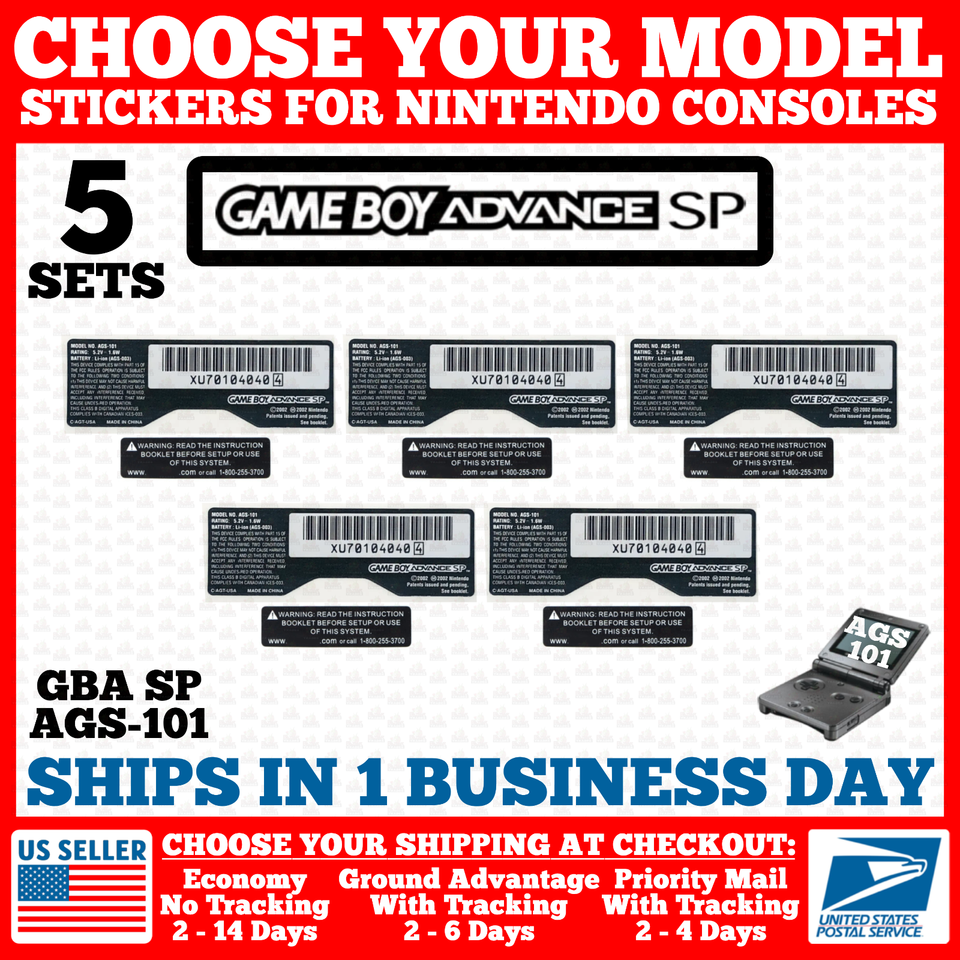 Sticker For Game Boy/Pocket/Color/Advance/SP/GB/GBC/GBP/GBA/SP/AGS/001/ ...