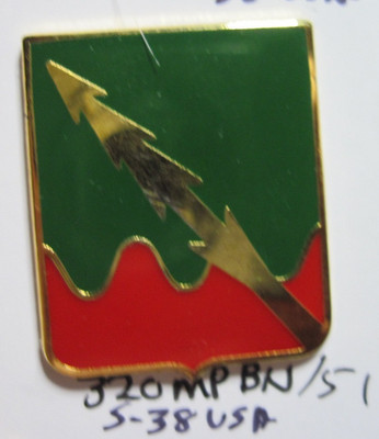 Army crest DUI DI CB clutchback 320th MILITARY POLICE BATTALION mp bn ...