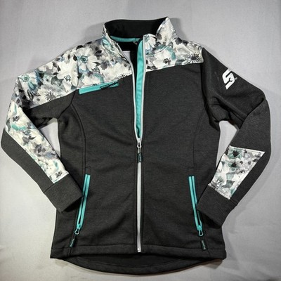 Lethal X Choko Snap On Womens Jacket Full Zip Gray Teal Floral Camo ...